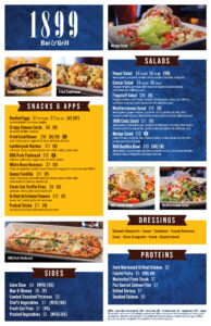 1899 Bar and Grill | Main Menu