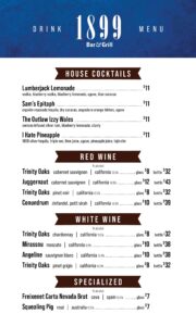 1899 Bar and Grill | Flagstaff – Drink Menu